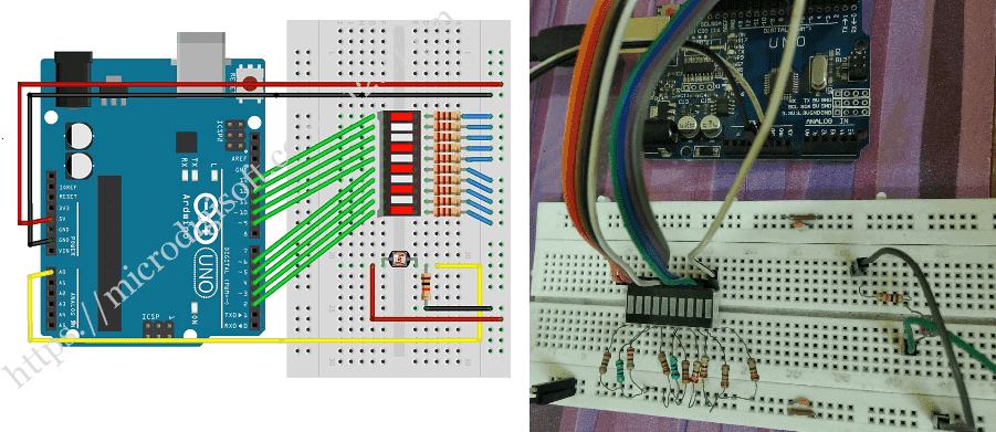 LED Based Light Meter using light sensor (LDR) with Arduino ...