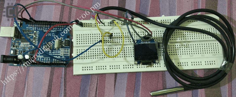 DS18B20 Temperature Probe With OLED Display in Arduino