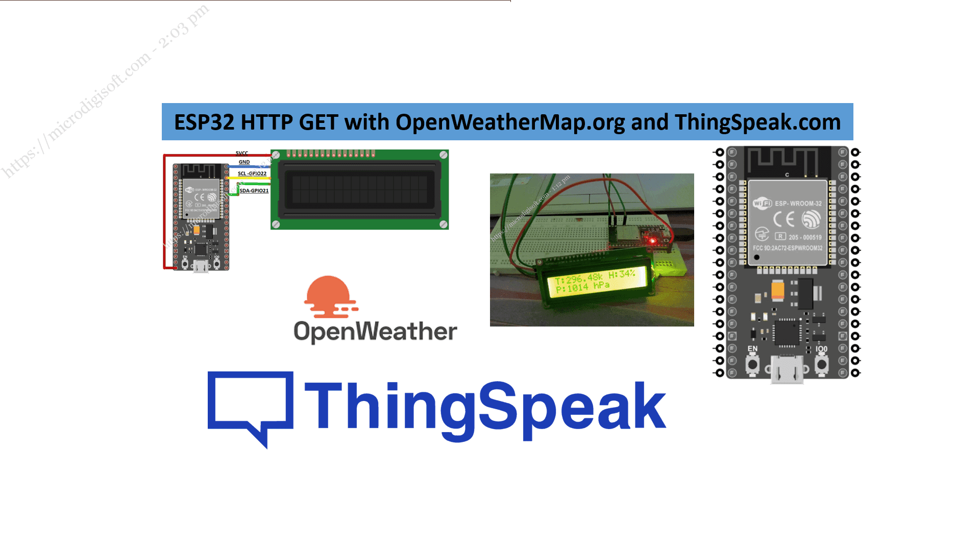 ESP32 HTTP GET with OpenWeatherMap.org and ThingSpeak.com | microdigisoft.com