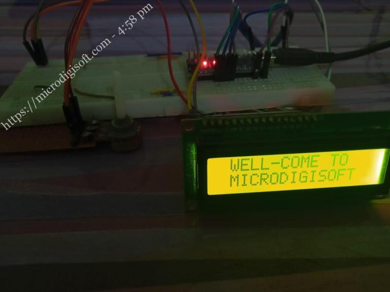 Interfacing LCD with Arduino Nano Board | microdigisoft.com