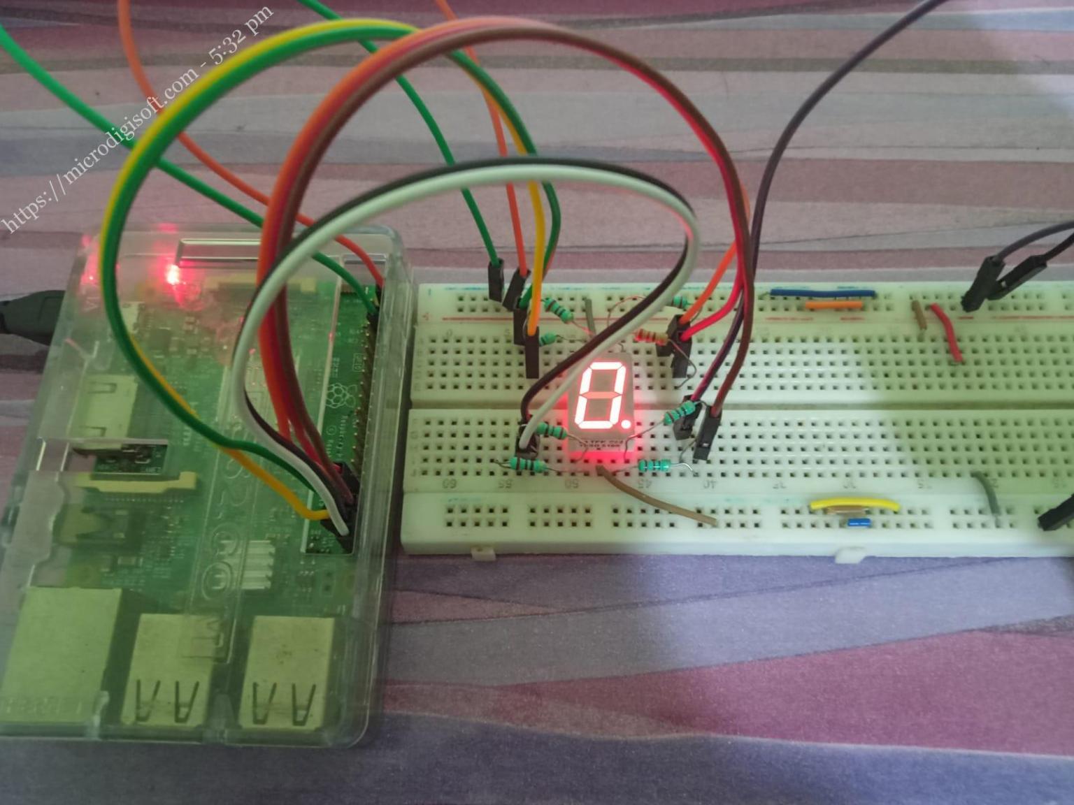7 Segment Display Interfacing with Raspberry Pi | microdigisoft.com