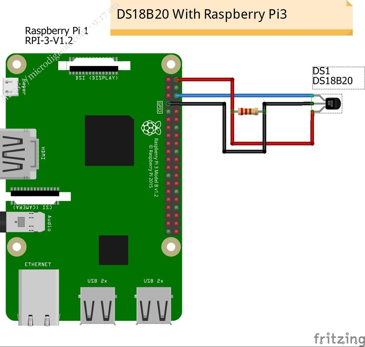 Interfacing DS18B20 Temperature Sensor with Raspberry Pi ...