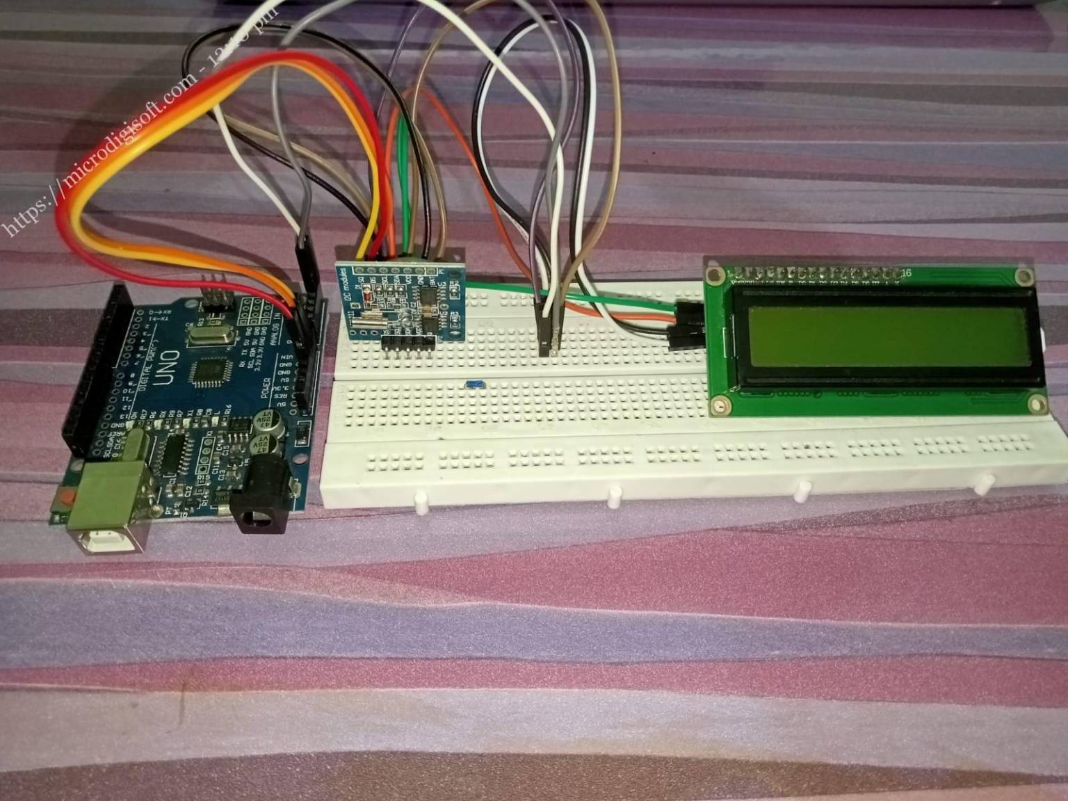 Interfacing RTC DS1307-AT24C32 EEPROM-I2C-LCD with Arduino | microdigisoft.com