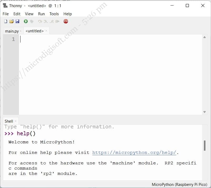 Getting Started with Raspberry Pi Pico using Thonny IDE | microdigisoft.com
