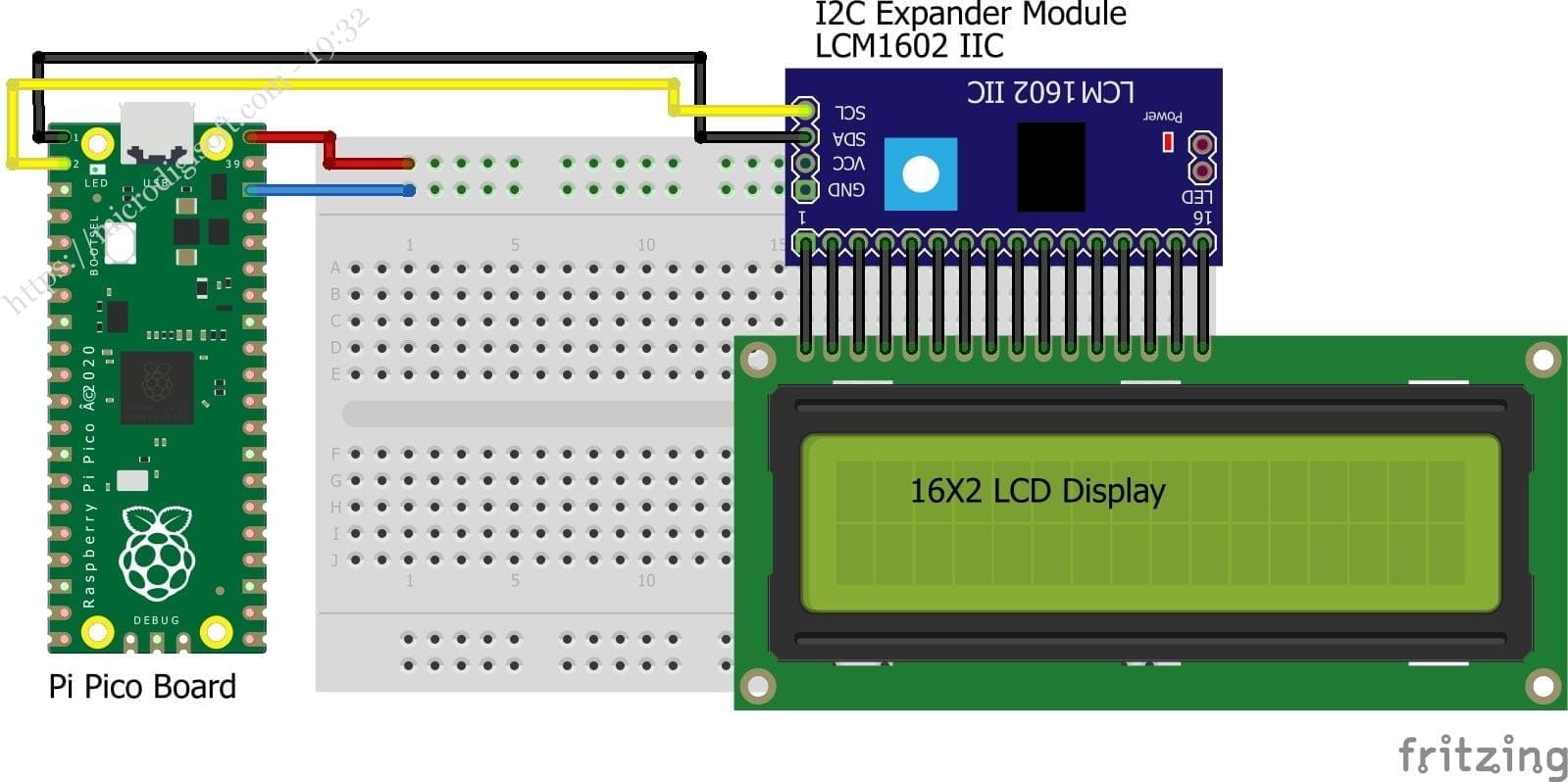 I2C LCD Interfacing with Raspberry Pi Pico and MicroPython