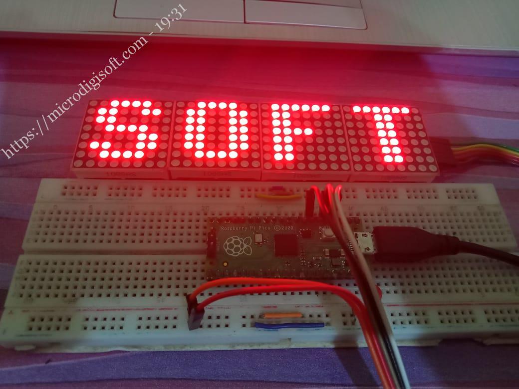 4-in-1 8x8 LED Dot Matrix Display with Raspberry Pi Pico ...