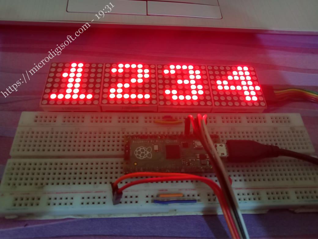 4-in-1 8x8 LED Dot Matrix Display with Raspberry Pi Pico ...