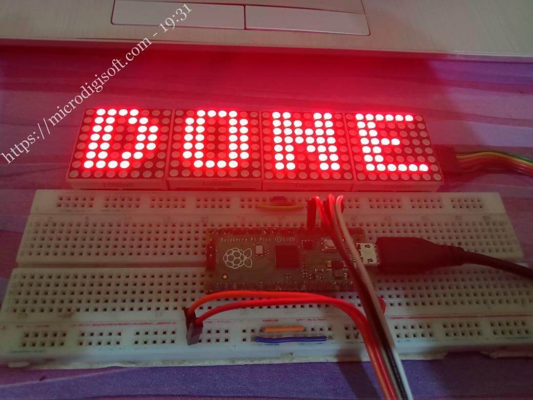 4-in-1 8x8 LED Dot Matrix Display with Raspberry Pi Pico ...