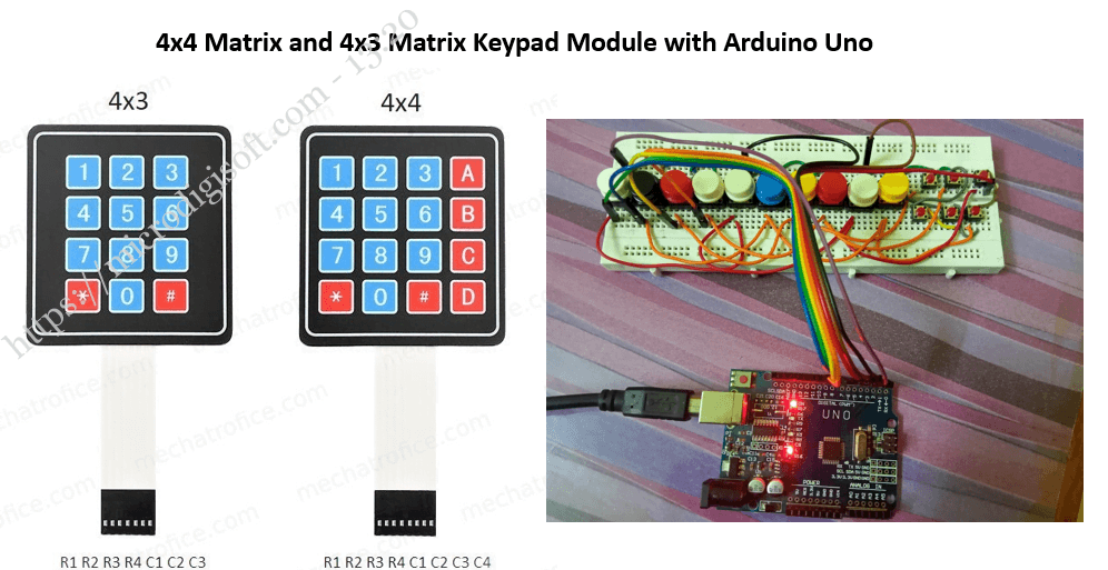 4x4 Matrix And 4x3 Matrix Keypad Module With Arduino Uno