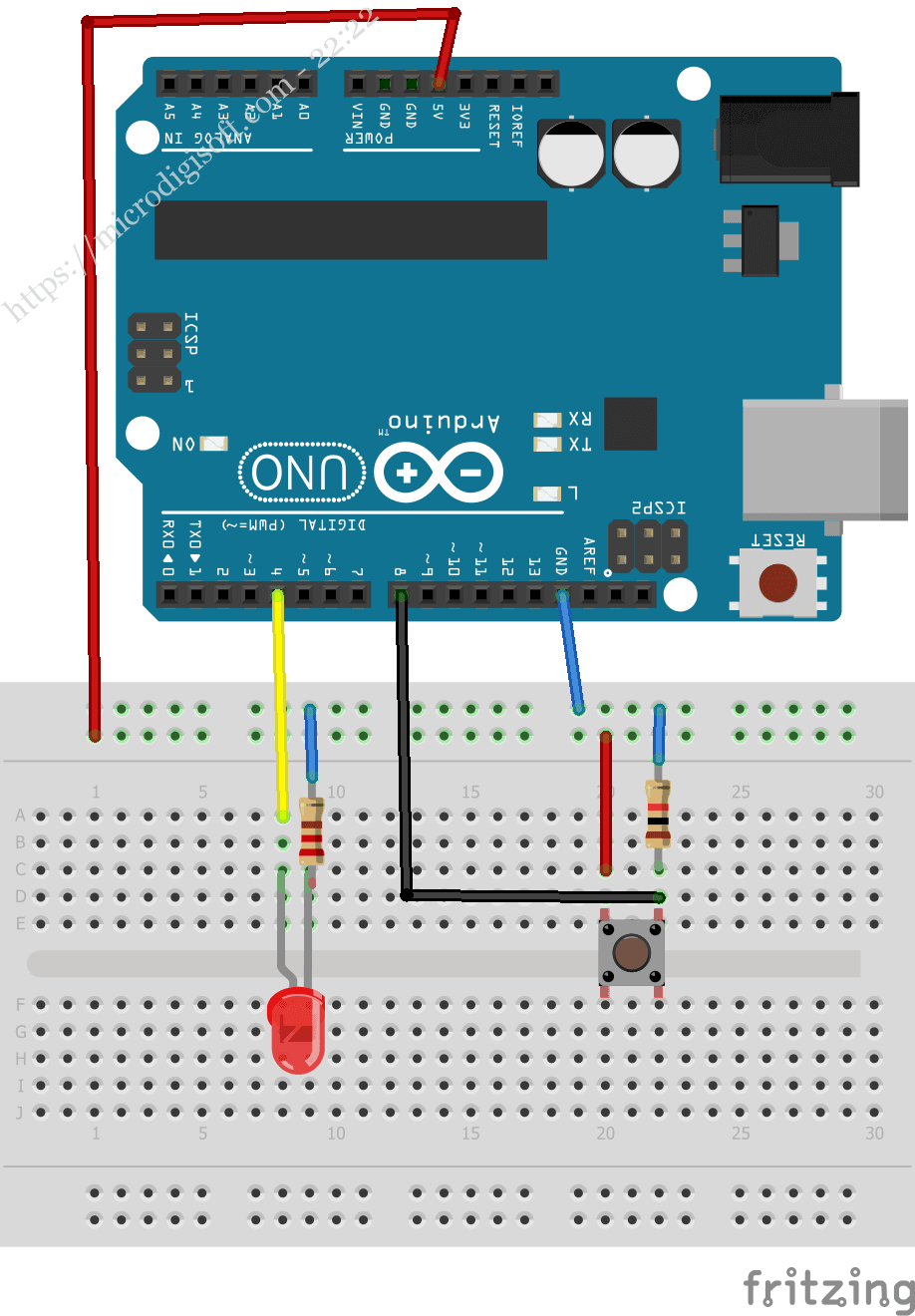How to use Arduino's EEPROM memory? LED state after the power off. | microdigisoft.com