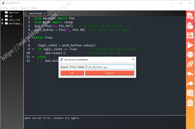 Interfacing Push Button With Esp32 Esp8266 Using Micropython 7006
