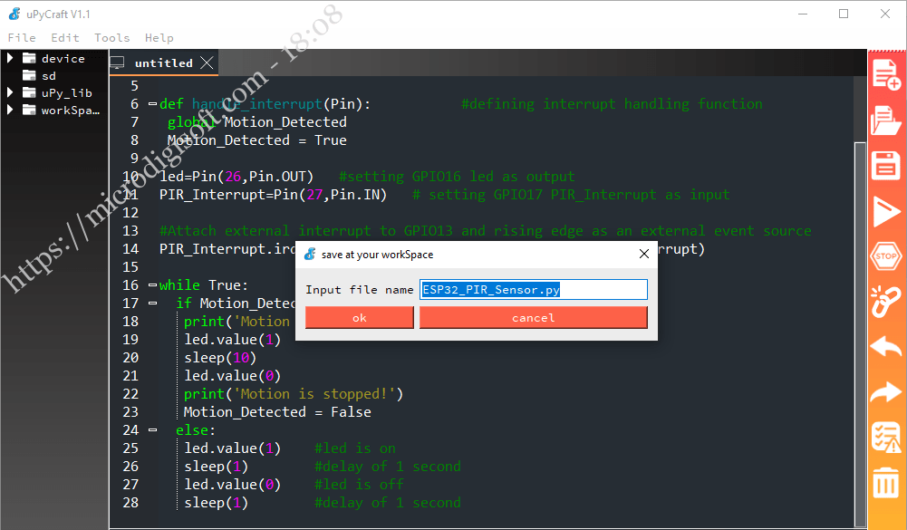Micropython Pir Sensor Using Interrupts With Esp32 Esp8266