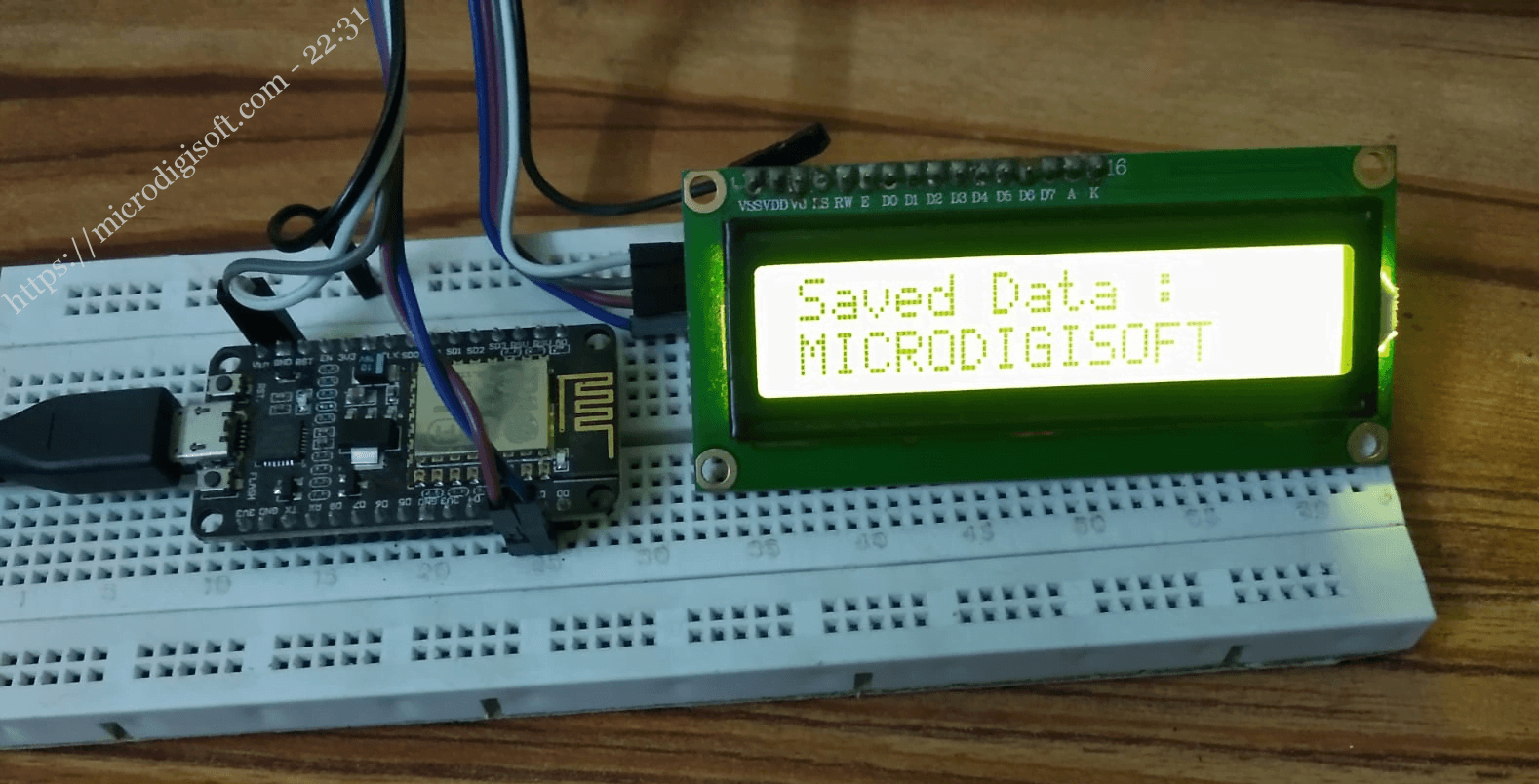 LittleFS with ESP8266 to Read, Write and Delete Data on 16X2 LCD Display | microdigisoft.com