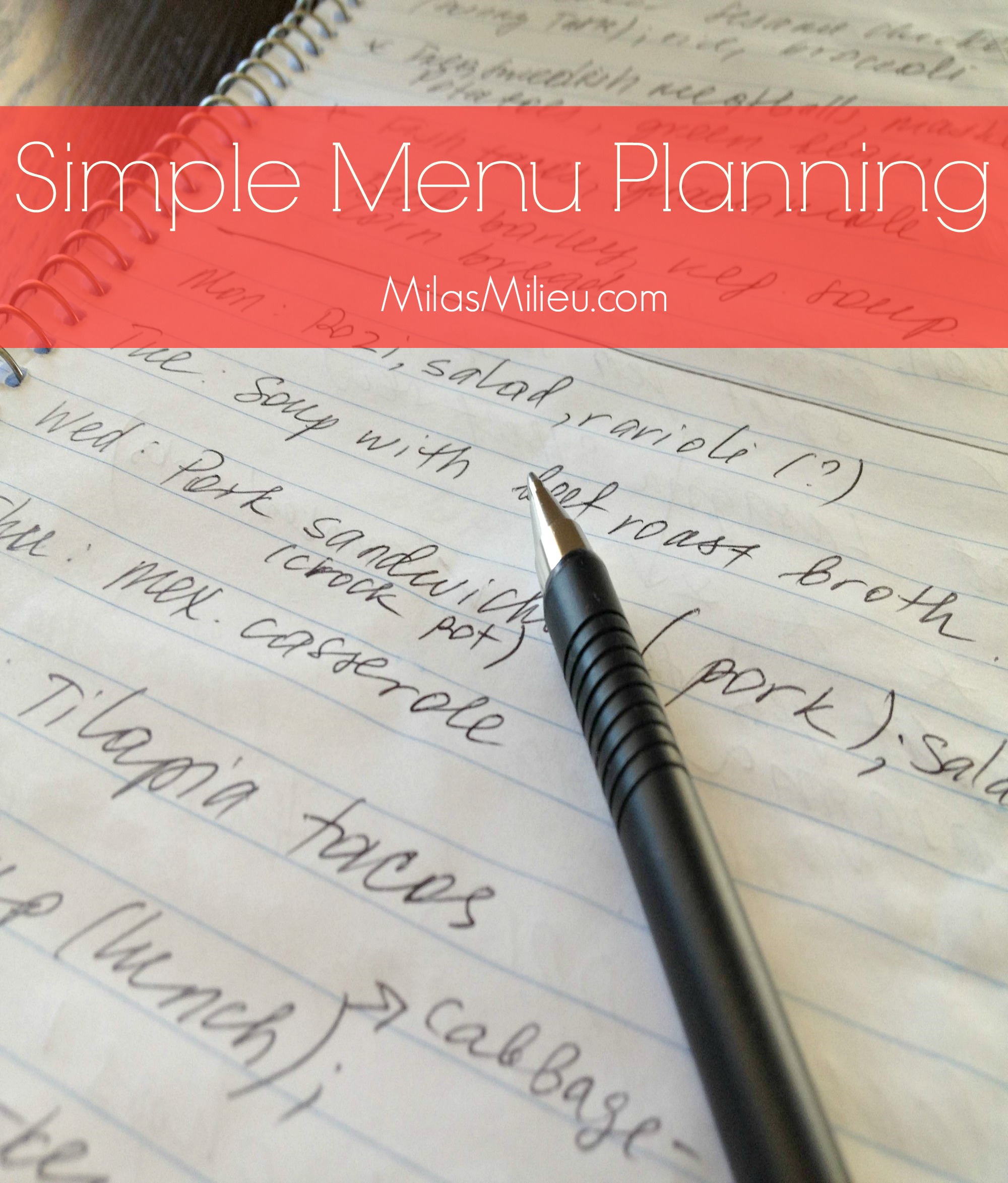 Simple menu planning to make your life easier – Mila's Milieu
