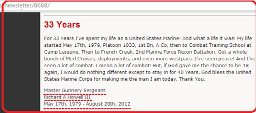 Richard A Howell III , Retired USMC Master Gunnery Sergeant Recon ...