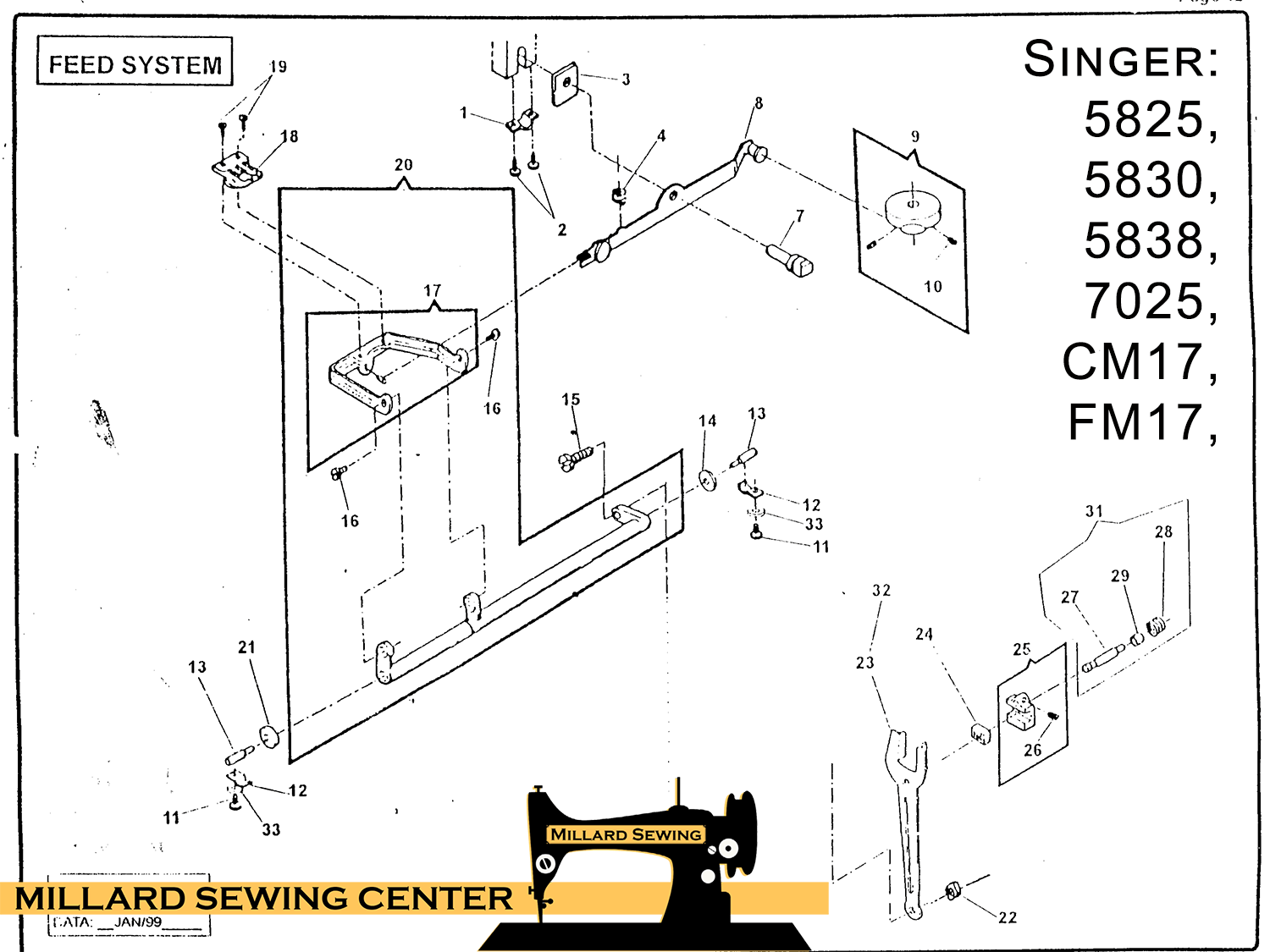 Feed Dogs for Singer Sewing Machines Multiple Models – Millard Sewing ...
