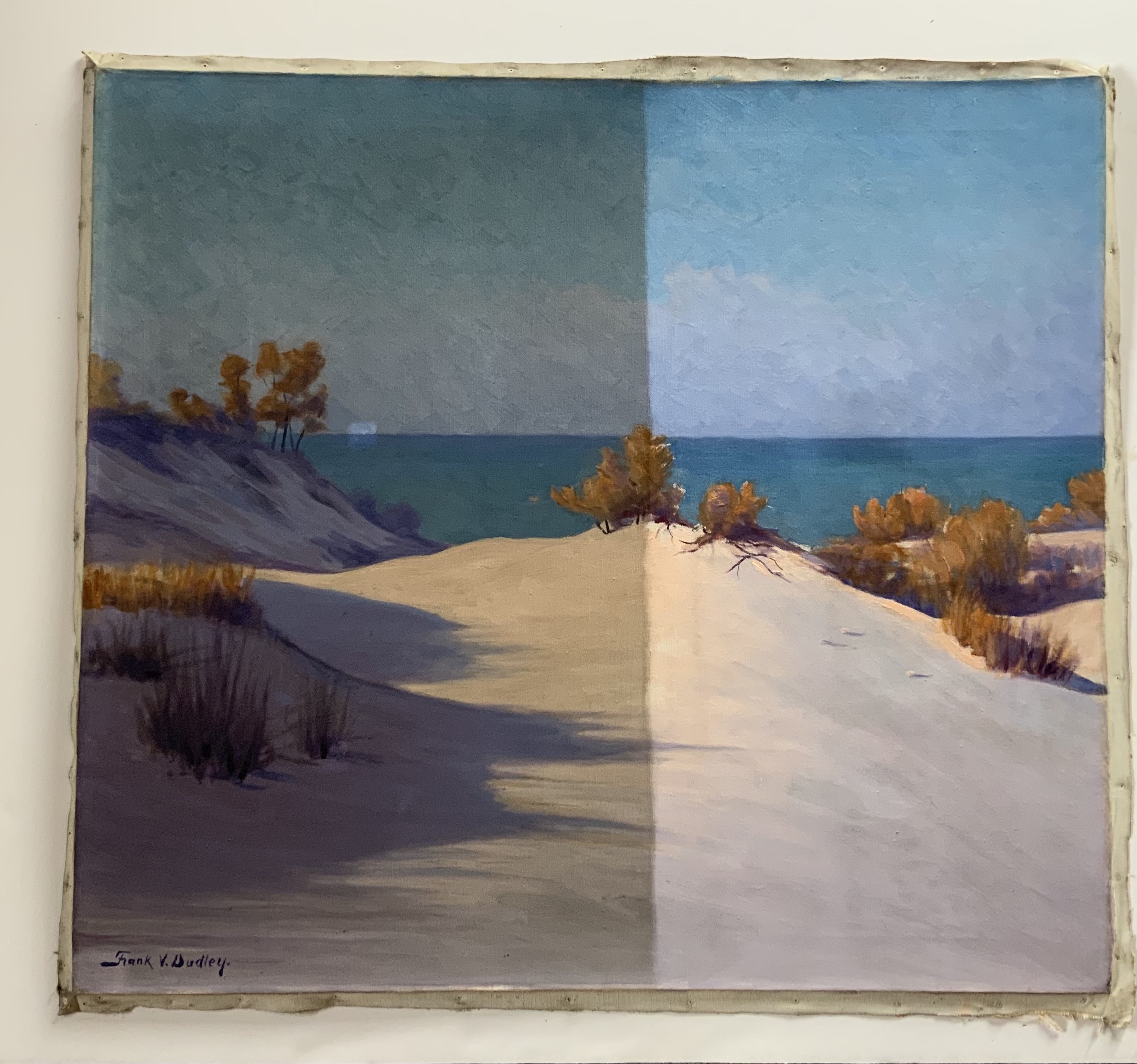 Frank Dudley Dune Painting with American Impressionist Frame | Miller ...
