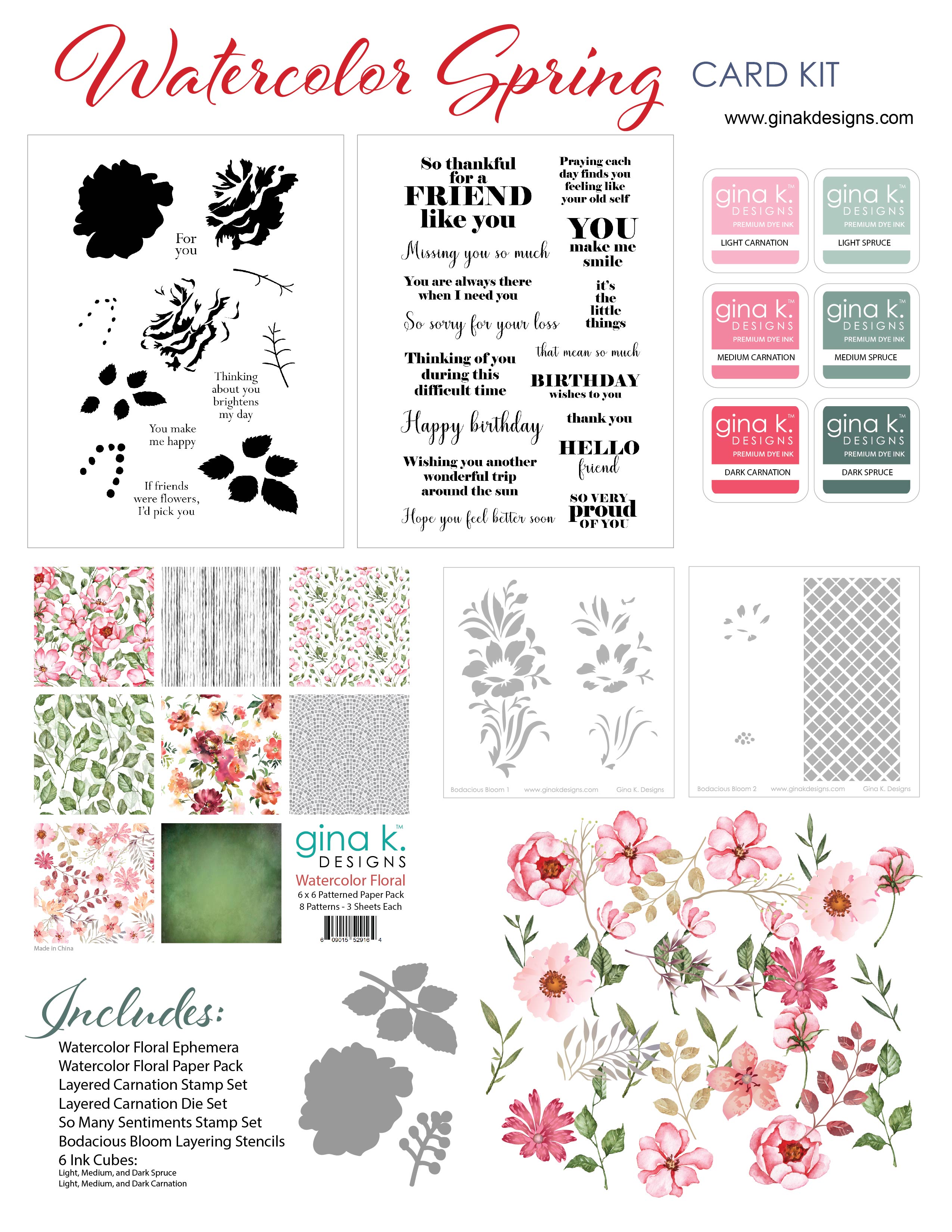 Watercolor Spring Card Kit from Gina K Designs – Mindy Eggen Design