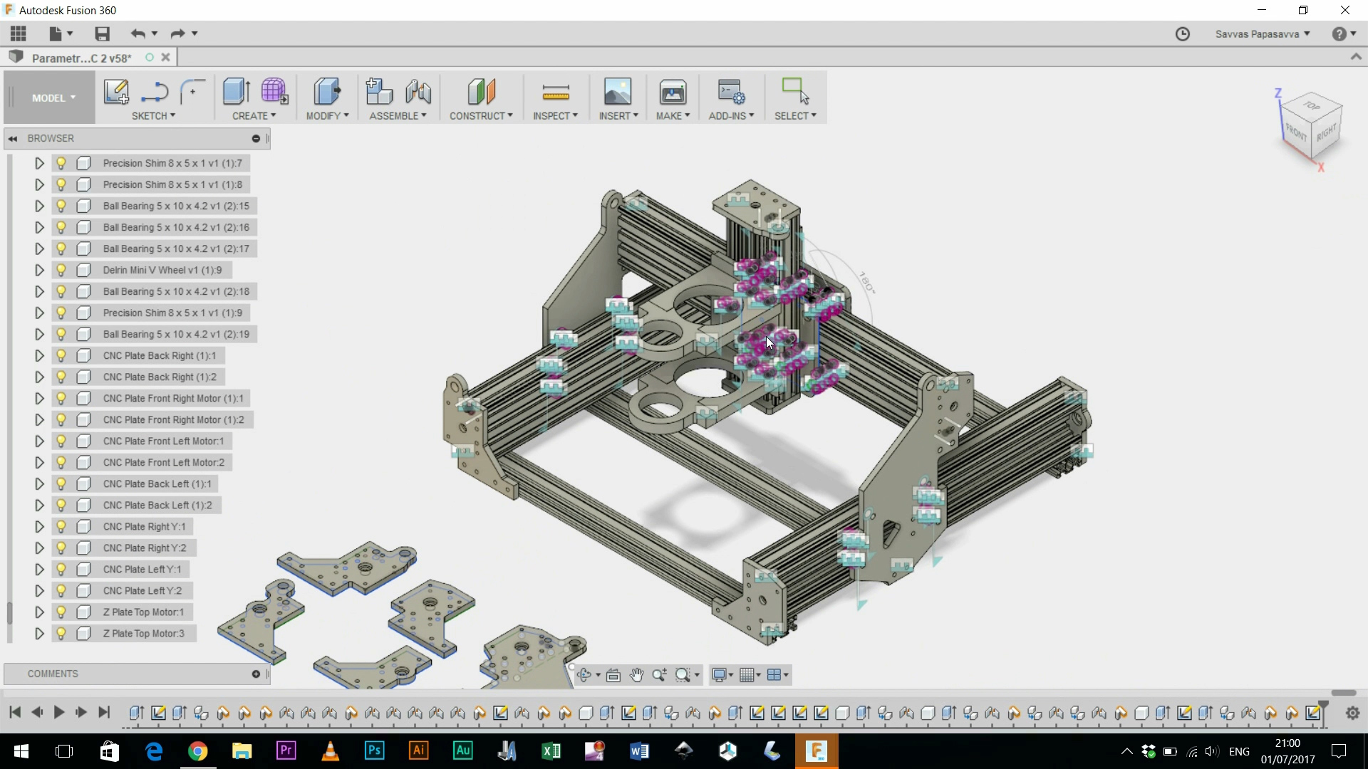 Parametric CNC Machine Design / CBeam Mountain / CNC-Roy | Savvas Papasavva