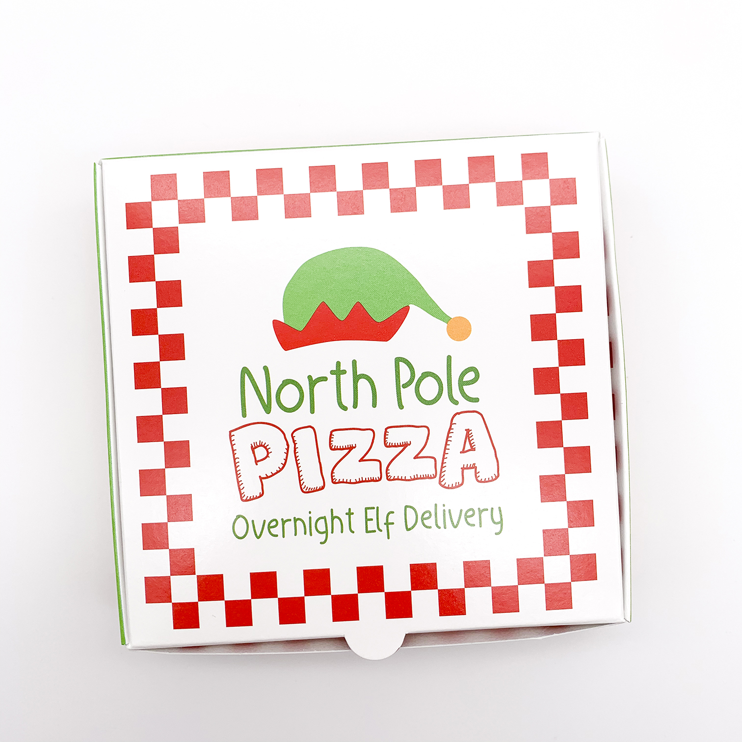 Pizza Box Label Christmas Pizza Tag Pizza Box Label Mini North Pole ...