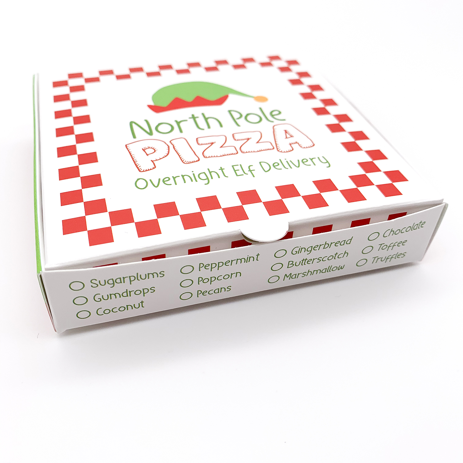 Pizza Box Label Christmas Pizza Tag Pizza Box Label Mini North Pole ...