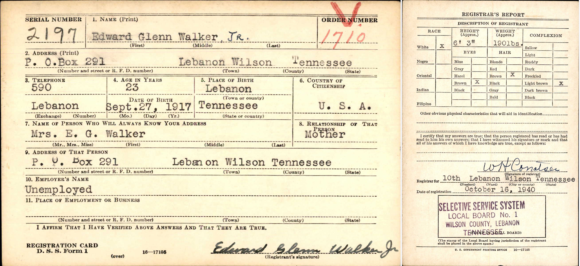 Edward G. Walker, Jr. - Accounted For - Missing Marines