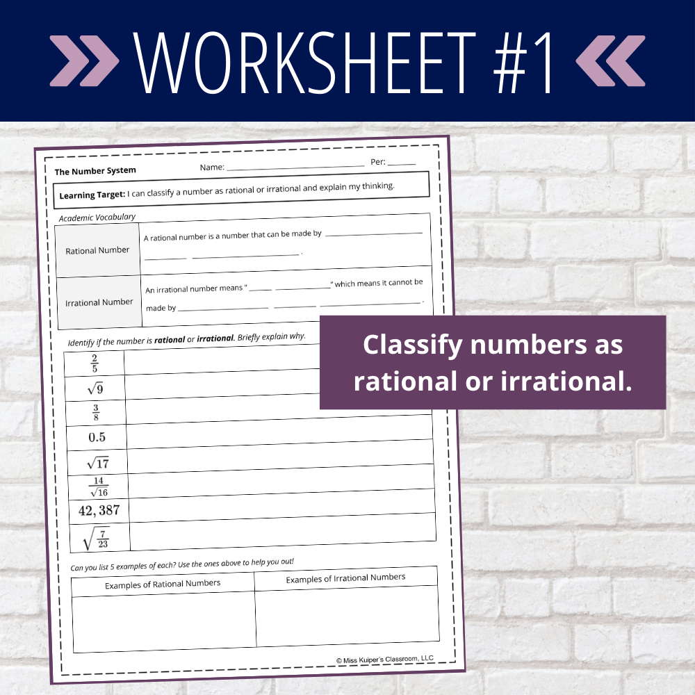 Understanding Rational and Irrational Numbers - Miss Kuiper's Classroom