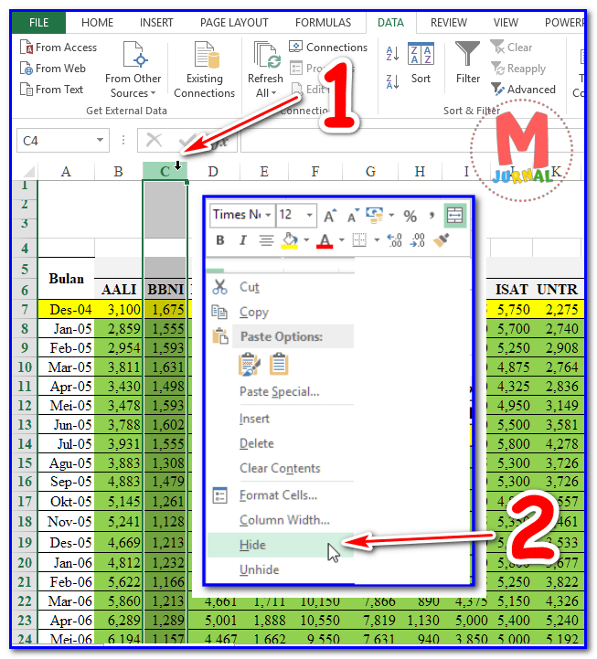 Cara Hide Column & Row Excel, Buat Atasan Anda Bangga - M Jurnal Cara Hide Column & Row Excel, Buat Atasan Anda Bangga - M Jurnal