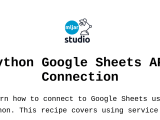 Python Google Sheets Api Connection