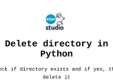 Delete Directory In Python