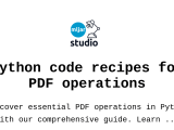 Python Code Recipes For Pdf Operations