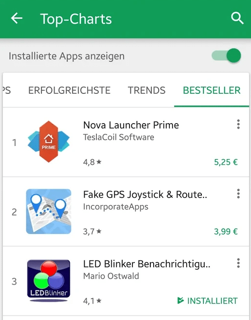 LED Blinker Platz 3 in den App Charts | Home of LED Blinker & News