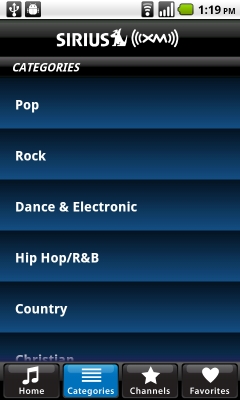 Sirius XM Satellite radio app now available for Android - mobiputing