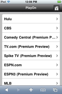 PlayOn web app arrives, brings Hulu to iPhone, iPod touch - mobiputing