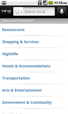 Microsoft Bing app now available in the Android Market - mobiputing