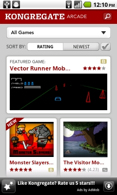 Kongregate brings more than 300 Flash games to Android - mobiputing