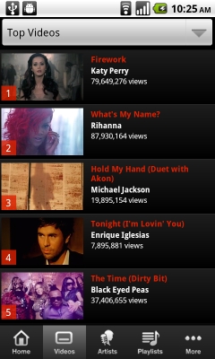 VEVO music video app now available for Android - mobiputing
