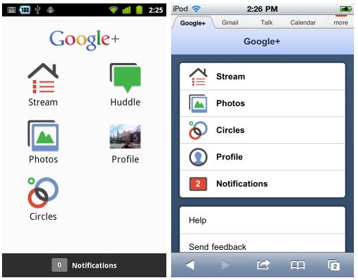 First look at Google+ on Android and iOS - mobiputing