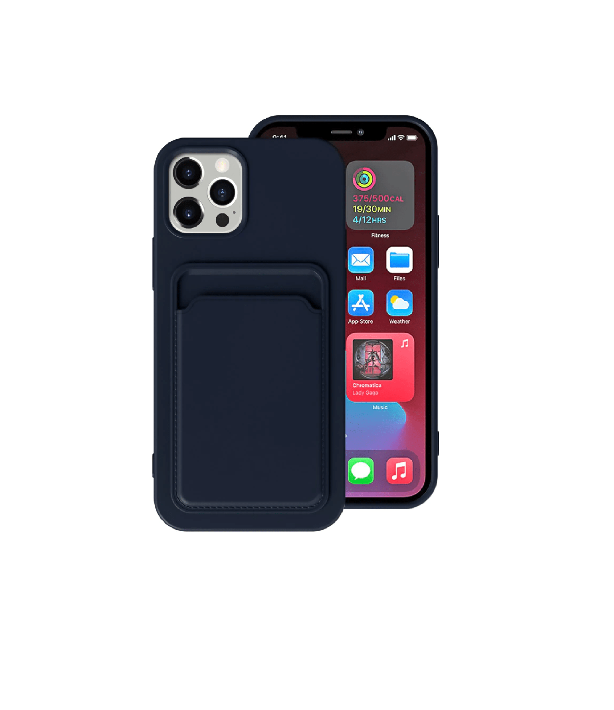 TPU IPHONE 12 PORTA TARJETA AZUL 6.1