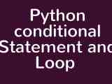 Understanding The Conditional Statement And Loop Of Python