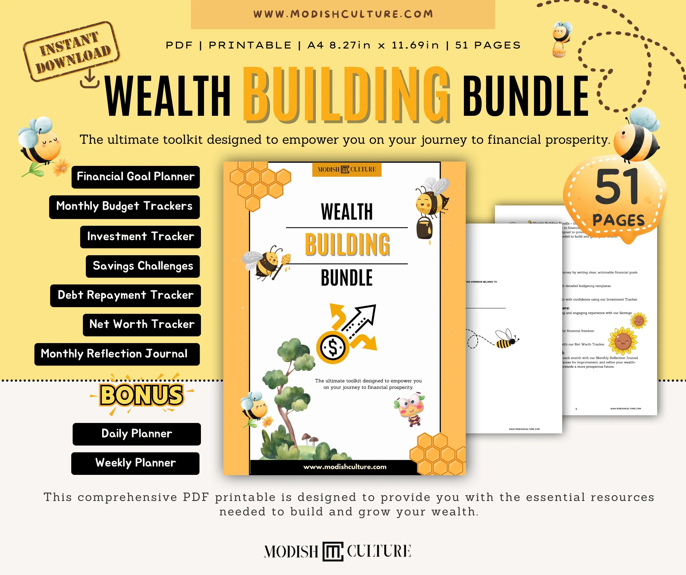 Wealth Building Bundle Printable Pdf Modish Culture