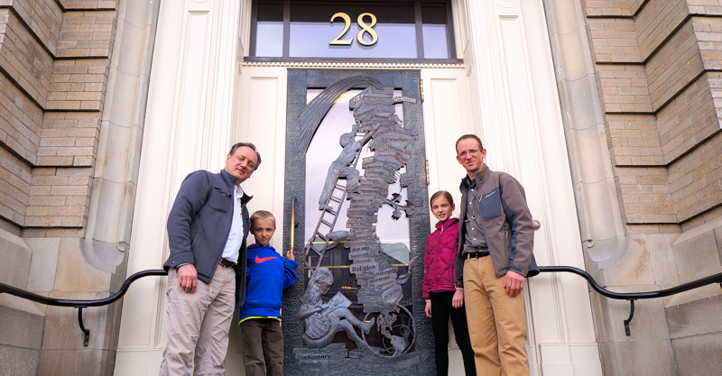 Artist William Bush talks about constructing library’s new door and ...