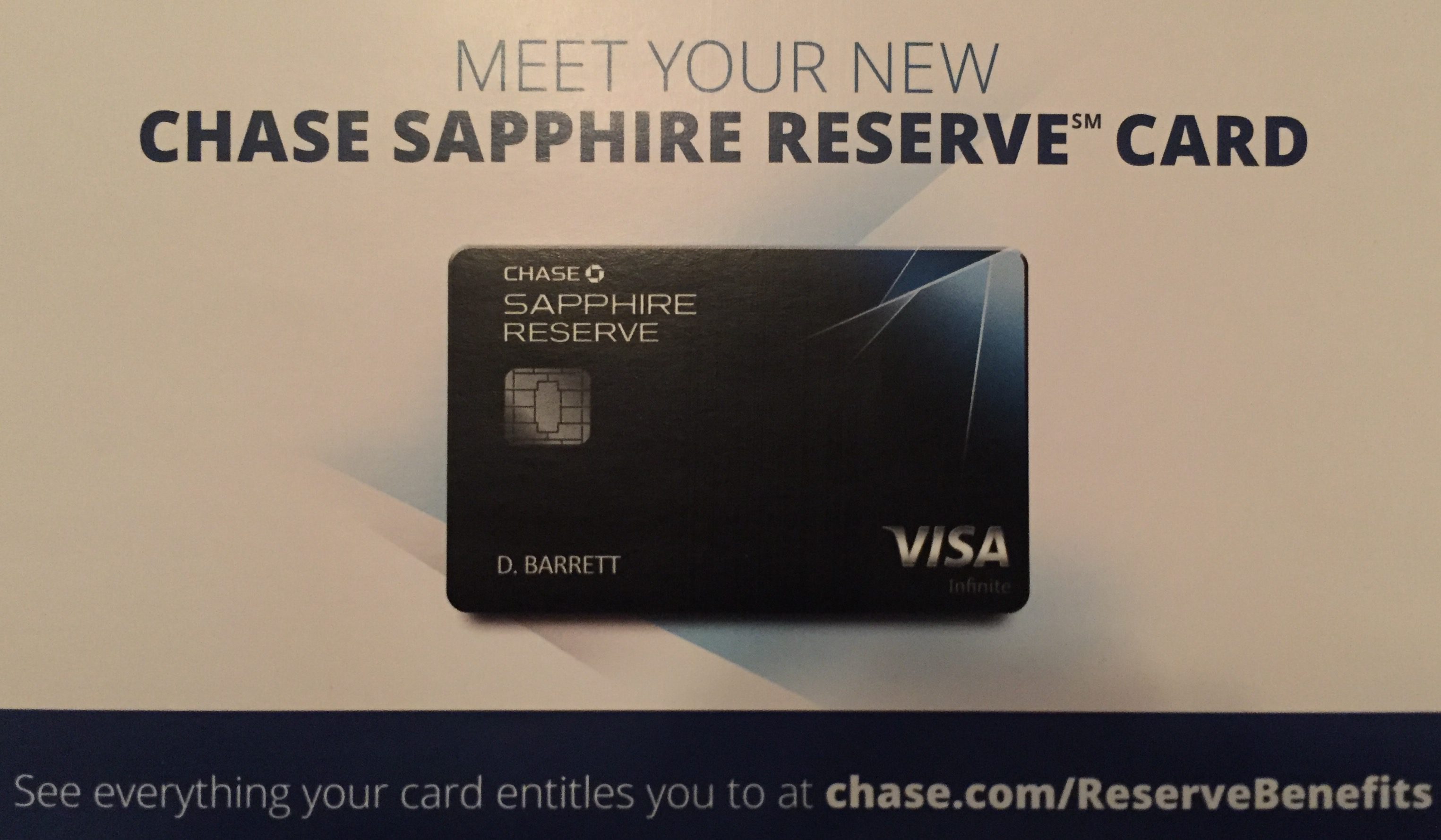 I received my Chase Sapphire Reserve Card! - Moore With Miles