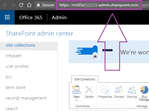 Office 365 : How to get SharePoint Online Admin Site Url