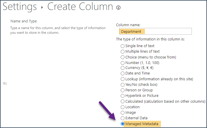 How to create and use Managed Metadata column in SharePoint Online