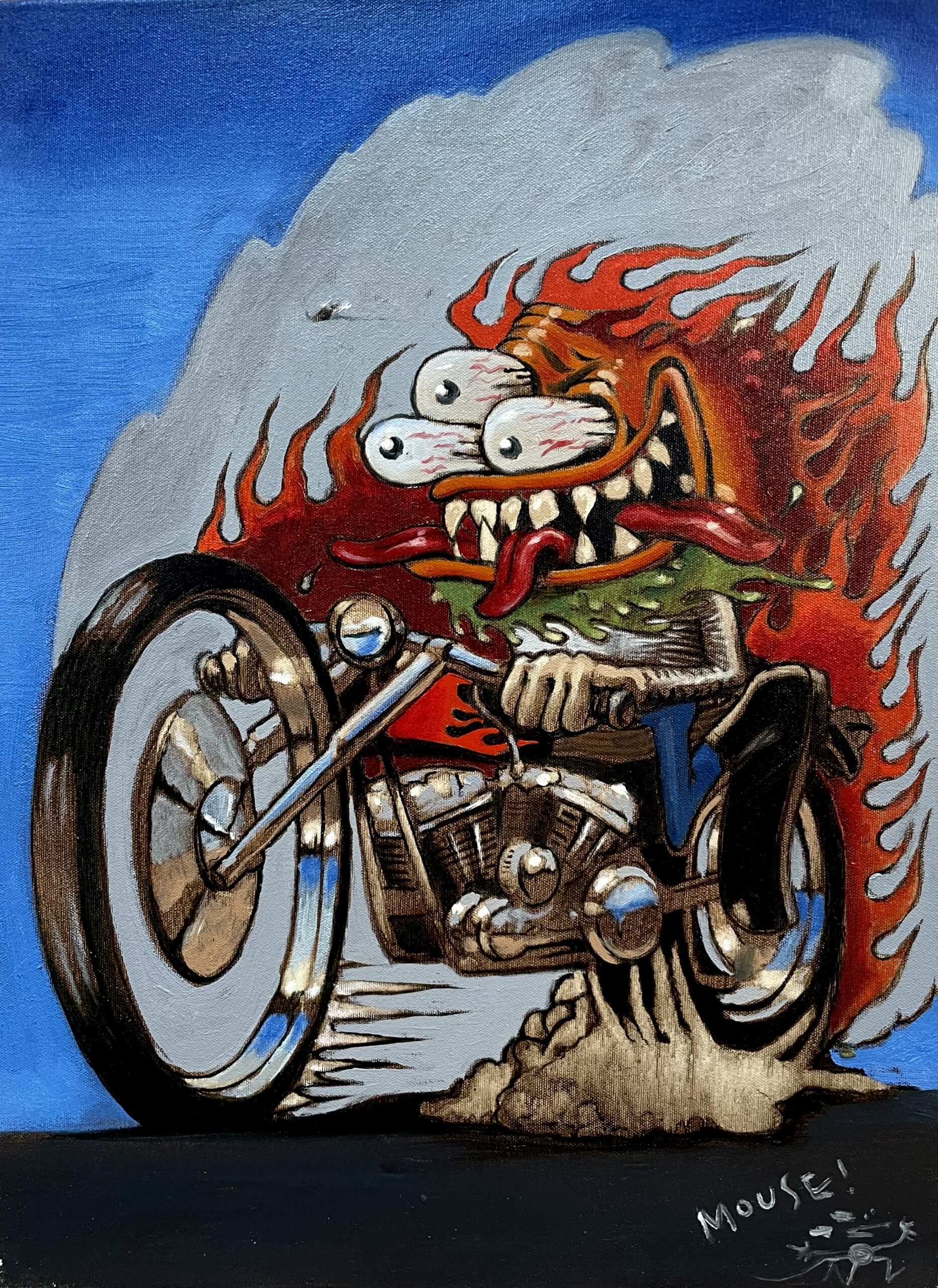 SKULL SNAKE - PEN AND INK - Mouse Studios