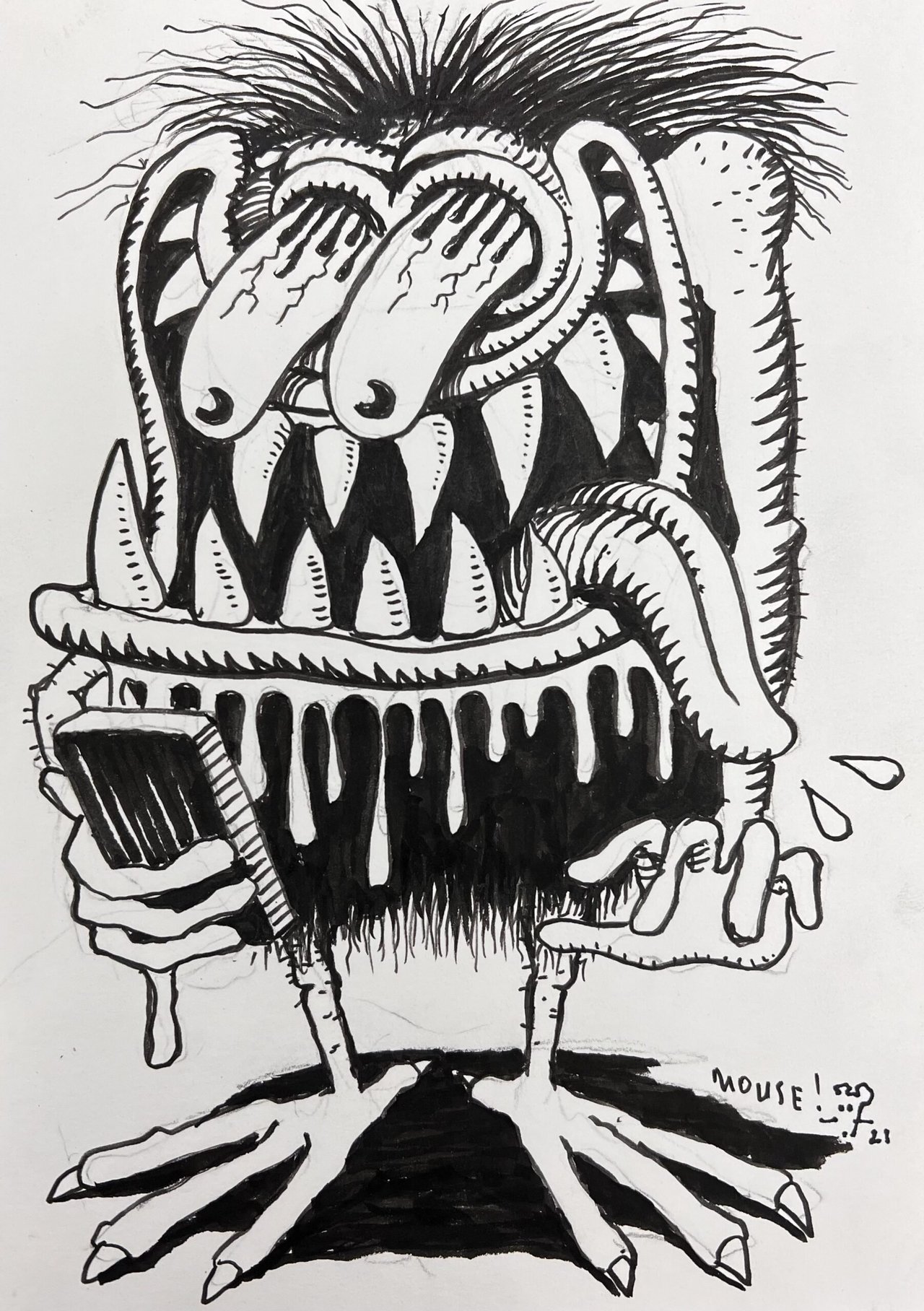 Phone Addiction - Sketch - Mouse Studios