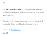 Facundo Troitero Full Stack Developer