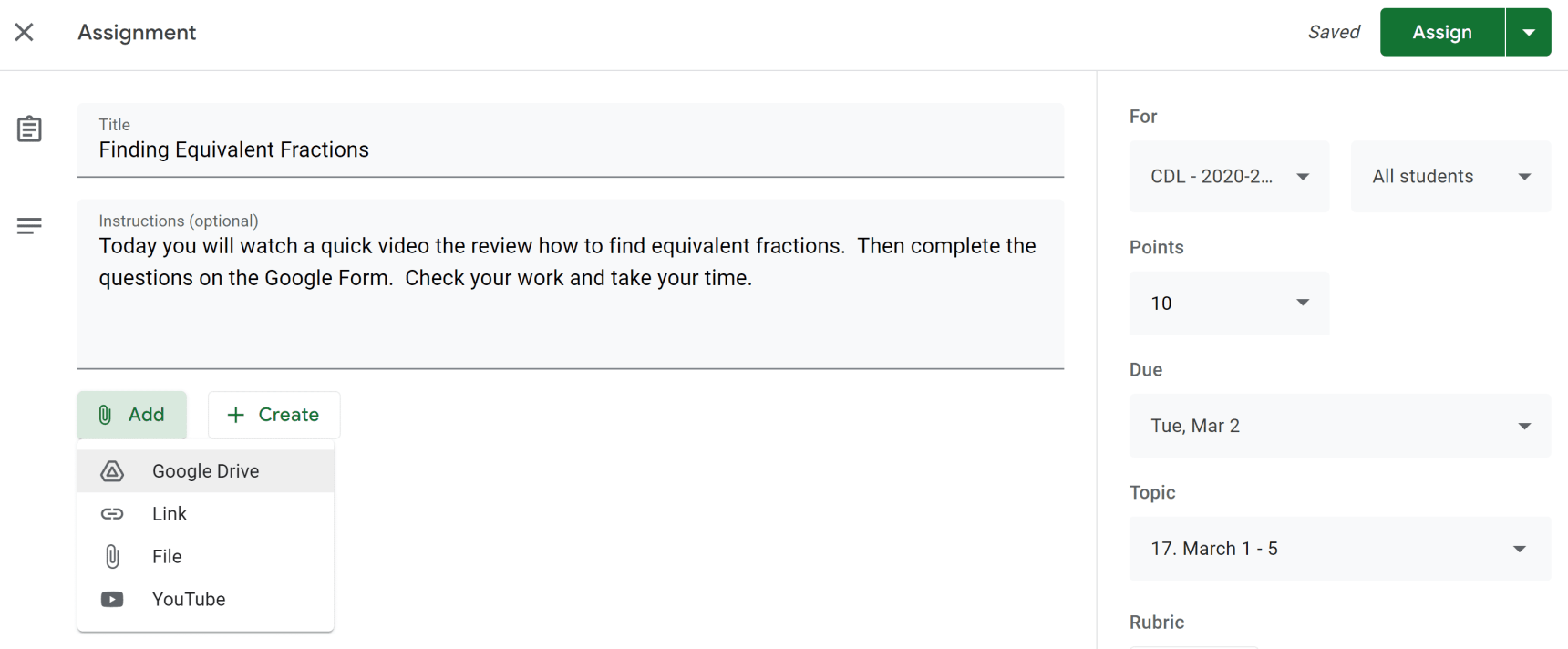 Assigning a Google Form in Google Classroom - Ms. Cotton's Corner ...