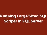 Running Large Sized Sql Scripts In Sql Server Mssql Query